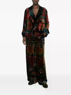 PIERRE-LOUIS MASCIA Kanpur Velvet Geometric-pattern Blazer