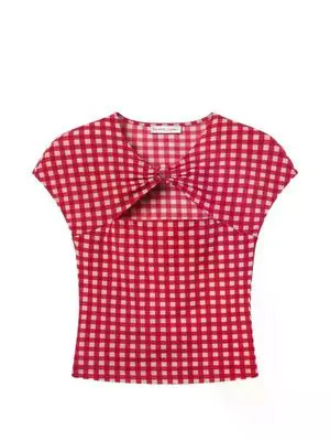 FRAME Casino Gingham-check Top