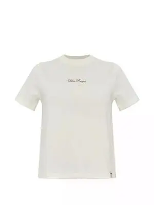 Palm Angels Logo-print Cotton T-shirt - Neutrals