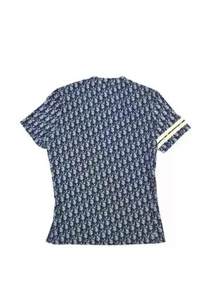 Dior 2003 Trotter-pattern Striped-sleeve T-shirt
