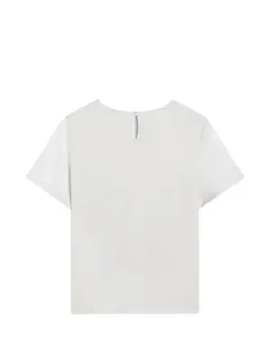 Max Mara Satin Crew-neck T-shirt Ivory