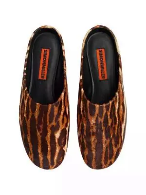 SIMONMILLER Riad Leopard-print Mules