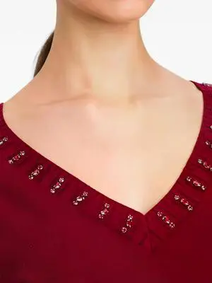 TWINSET Crystal-embellished V-neck Sweater