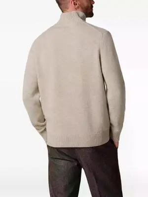 PROFUOMO Quarter-zip Ribbed-trim Sweater