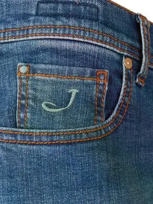 JACOB COHЁN Logo-patch Whiskered Jeans