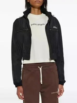Palm Angels Hooded Logo-embroidered Jacket