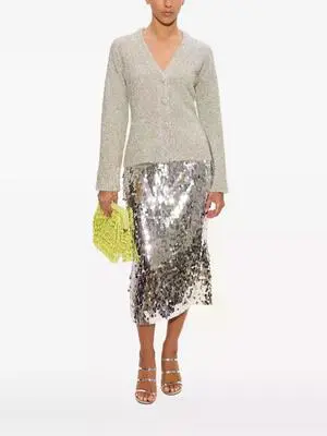 SIMONMILLER Briar Tinsel-knit Cardigan - Silver