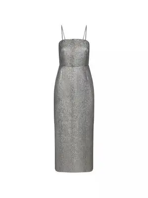 SIMONMILLER Verdelle Metallic Midi Dress - Silver