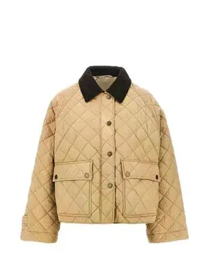 Max Mara Quilted Corduroy-collar Jacket - Neutrals