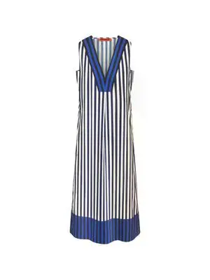 SIMONMILLER Mar Striped Poplin Midi Dress - Neutrals