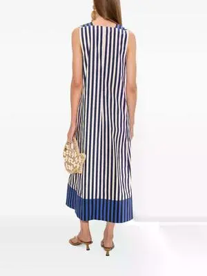 SIMONMILLER Mar Striped Poplin Midi Dress - Neutrals