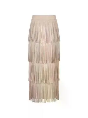 SIMONMILLER Za Za Fringed Maxi Skirt - Neutrals
