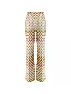 Missoni Straight-leg Viscose Lamé Trousers With Lace Motif - Neutrals