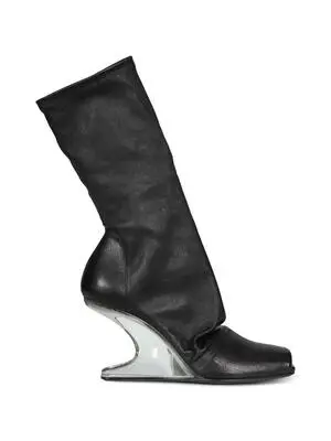 Rick Owens Cantilever Open-toe Wedge Boots - Black
