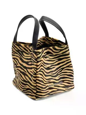 SIMONMILLER Quad Zebra-print Haircalf Mini Bag