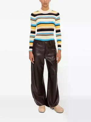SIMONMILLER Livia Curved-hem Trousers - Brown