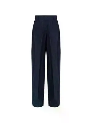Paul Smith Pinstriped Pleated Trousers - Blue