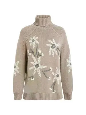 P.a.r.o.s.h Embroidered Roll-neck Sweater - Neutrals