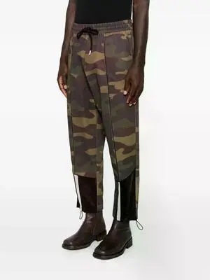 YES LONDON Camouflage-print Panelled Trousers
