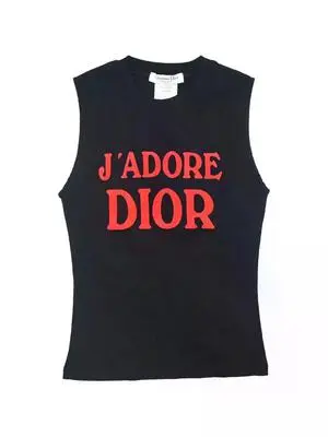 Dior J'adore Slogan Tank Top - Black