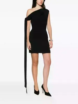Solace London Gardner One-shoulder Draped Mini Dress