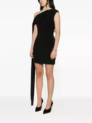 Solace London Gardner One-shoulder Draped Mini Dress