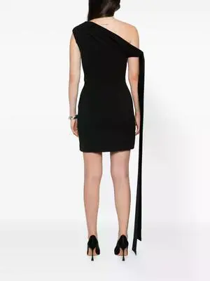 Solace London Gardner One-shoulder Draped Mini Dress