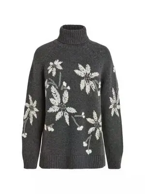 P.a.r.o.s.h Floral-embroidered Turtleneck Sweater