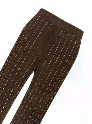P.a.r.o.s.h Rhinestone-embellished Suede Flared Trousers
