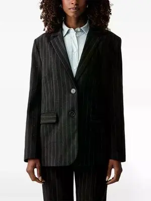 TWINSET Pinstripe Sequin-embellished Blazer - Black