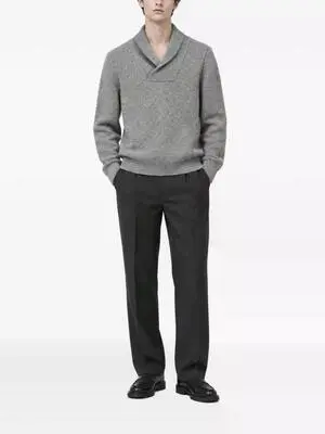 SOSHIOTSUKI Waffle-knit Shawl-collar Sweater