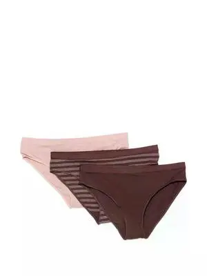 Marc O'polo Striped Cotton-blend Briefs - Pink