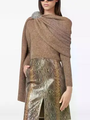 Giuseppe Di Morabito Crystal-embellished Draped Sweater