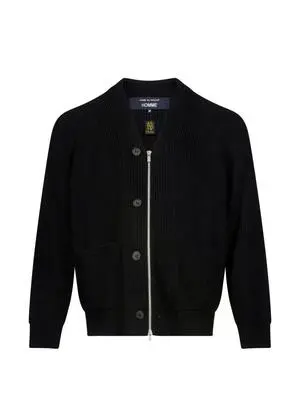 Comme Des Garçons Zip-fastening Knitted Cardigan - Black