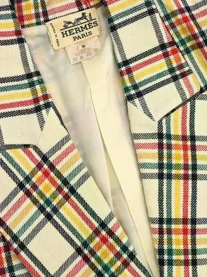 Hermès Double-breasted Check-pattern Blazer