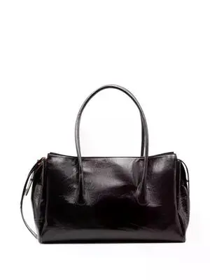 Roberto Festa Emeralda Glossy Leather Shoulder Bag - Black