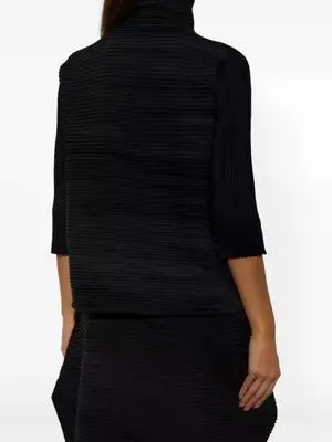 Issey Miyake Zig Zag Pleated High-neck Blouse