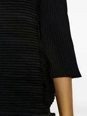 Issey Miyake Zig Zag Pleated High-neck Blouse