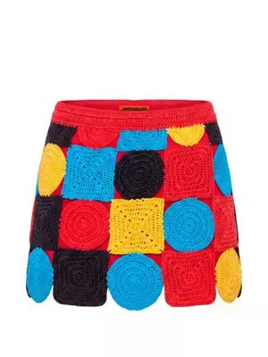 SIMONMILLER Beep Beep Crochet-patchwork Mini Skirt