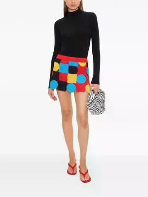 SIMONMILLER Beep Beep Crochet-patchwork Mini Skirt
