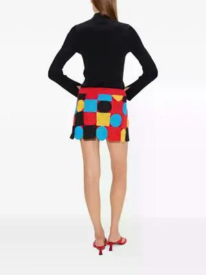 SIMONMILLER Beep Beep Crochet-patchwork Mini Skirt