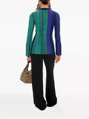 SIMONMILLER Misha Ribbed-knit Cardigan - Blue