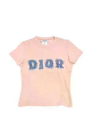 Dior X John Galliano 2003 Denim Logo-patch T-shirt - Pink