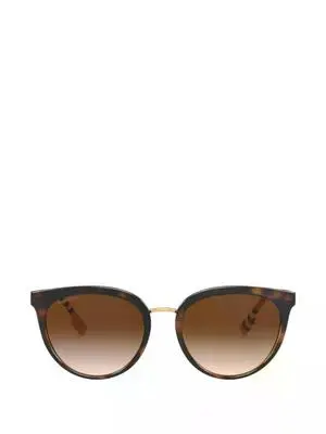 Burberry Tortoiseshell-effect Check-pattern Sunglasses - Brown