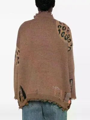 PAPER LACE Crystal-embellished Leopard-pattern Cardigan