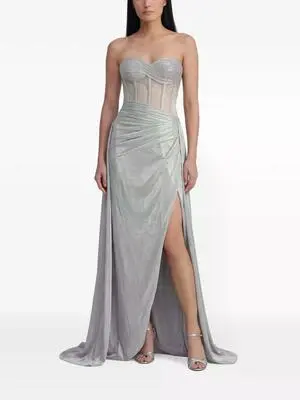 Vintage Corset-style Draped Maxi Dress