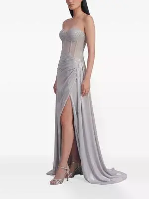 Vintage Corset-style Draped Maxi Dress