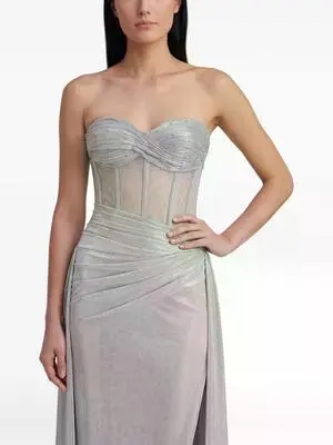 Vintage Corset-style Draped Maxi Dress