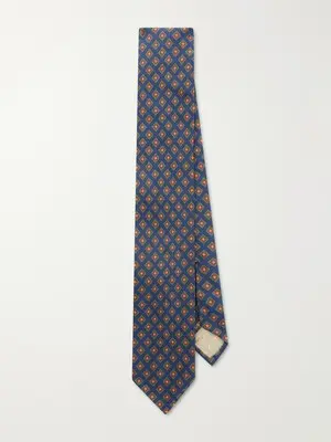 Rubinacci 8cm Printed Silk-twill Tie - Blue