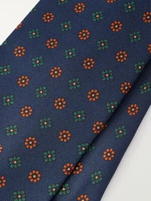 Rubinacci 8cm Printed Silk-twill Tie - Blue